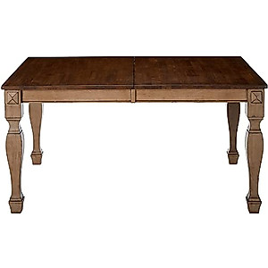 Pilaster Designs Indoor Home Decorative Furniture Joanna 8 Piece Extendable Dining Set, Brown Wood & Polyester (Table, Six Queen Anne Back Chairs & Buffet Server)