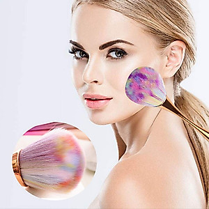 Large Mineral Powder Brush, Soft Fluffy Blush Brush, Bronzer Kabuki Makeup Brush, Nail Brush, Professional Loose Setting Powder Brush for Daily Makeup (Colorful)
