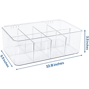 Utopia Home Set of 11 Organizers-8 Pantry Organizers (4 Large & 4 Small Drawers) & 3 Stackable Tea Bag Organizer Box with Clear Top Lids - Plastic Storage Racks for Freezers, Kitchen and Cabinets