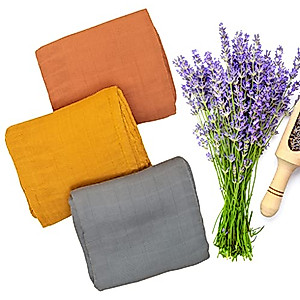 Pack of 4 Baby Swaddle Blankets, Soft Cotton Muslin Swaddle Blanket for Baby Boy & Girl, 47x47inch Unisex Lightweight Baby Blankets for Newborn Receiving