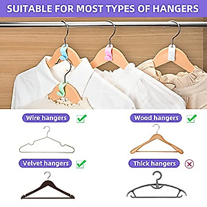 Diampure Clothes Hanger Connector Hooks, 40 PCS Hanger Extenders, Cascading Clothes Hangers, Space Saver for Wardrobe Clothes Closet (Mix Color)