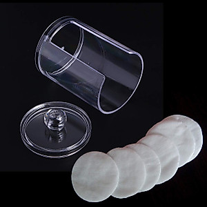 TOPBATHY Storage Containers Clear Canisters Round Canister Round Storage Container Cotton Pad Plastic Box