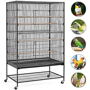 Yaheetech 60.5inch Extra Large Bird Cage Metal Parrot Cage Flight Cage for Cockatiels African Grey Quaker Green Cheek Sun Conure Medium Birds Parrots