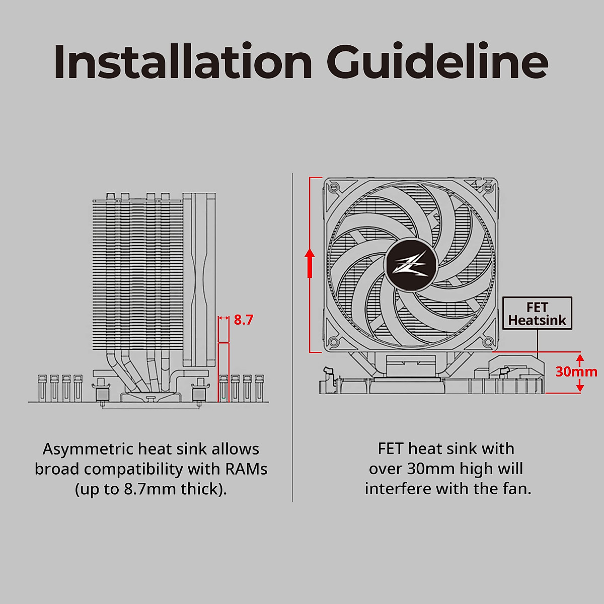 Zalman CNPS10X Performa Extreme Performance CPU Cooler, Powerful 135mm Annular Fan 1500RPM, 75 CFM, 180W TDP, 4 Heat Pipes, STC 8 Thermal Paste Included - Standard