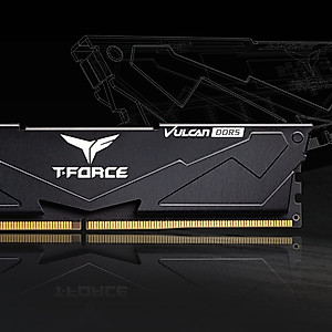 TEAMGROUP T-Force Vulcan DDR5 64GB (2x32GB) 5200MHz (PC5-41600) CL40 Intel XMP 3.0 & AMD Expo Compatible Desktop Memory Module Ram Black - FLBD564G5200HC40CDC01