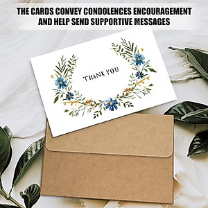 WEIZHEN Wildflower Thank You Cards with Envelopes (Bulk 20-4x6) - Thank You Notes Set - Floral Thank You Cards with Envelope - for Birthdays, Weddings, Bridal Showers, Baby Showers