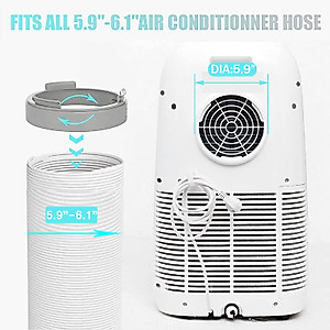 Air Conditioner Exhaust Hose Tube Connector Portable Exhaust Hose Duct Interface Adapter A/C AC Air Conditioner Exhaust Hose Coupler for Portable Mobile Air Conditioner Accessories ( Round)