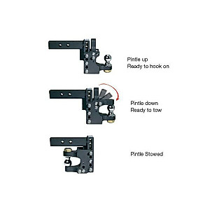B&W Trailer Hitches Pintle Tow & Stow - Fits 2" Receiver, 2-5/16" Ball, 8.5" Drop - TS10056