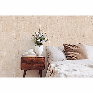 lenify Beige Grasscloth Wallpaper Peel and Stick Wallpaper Textured Contact Paper 15.7inch x 118.1inch Faux Linen Wallpaper Vintage Grasscloth Contact Paper Self Adhesive Removable Wallpaper Vinyl