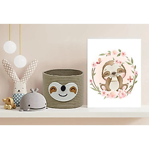 T&T Homewares Small Sloth Baskets for Baby Diaper Organizer, Nursery Storage, Nursery Room Decor, Kids Room Organizer, Pet Toy Storage