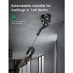 Drywall Sander, Ginour 750W Powerful Wall Sander, 7 Variable Speed 1000-1800RPM Electric Sander with LED Light, Extendable Handle, Portable Bag, Dust Hose, 12PCS Sanding Discs, for Ceiling and Wall