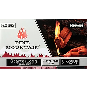 Pine Mountain StarterLogg Select-A-Size Firestarting Blocks, 24 Starts Firestarter Wood Fire Log for Campfire, Fireplace, Wood Stove, Fire Pit, Indoor & Outdoor Use, Red