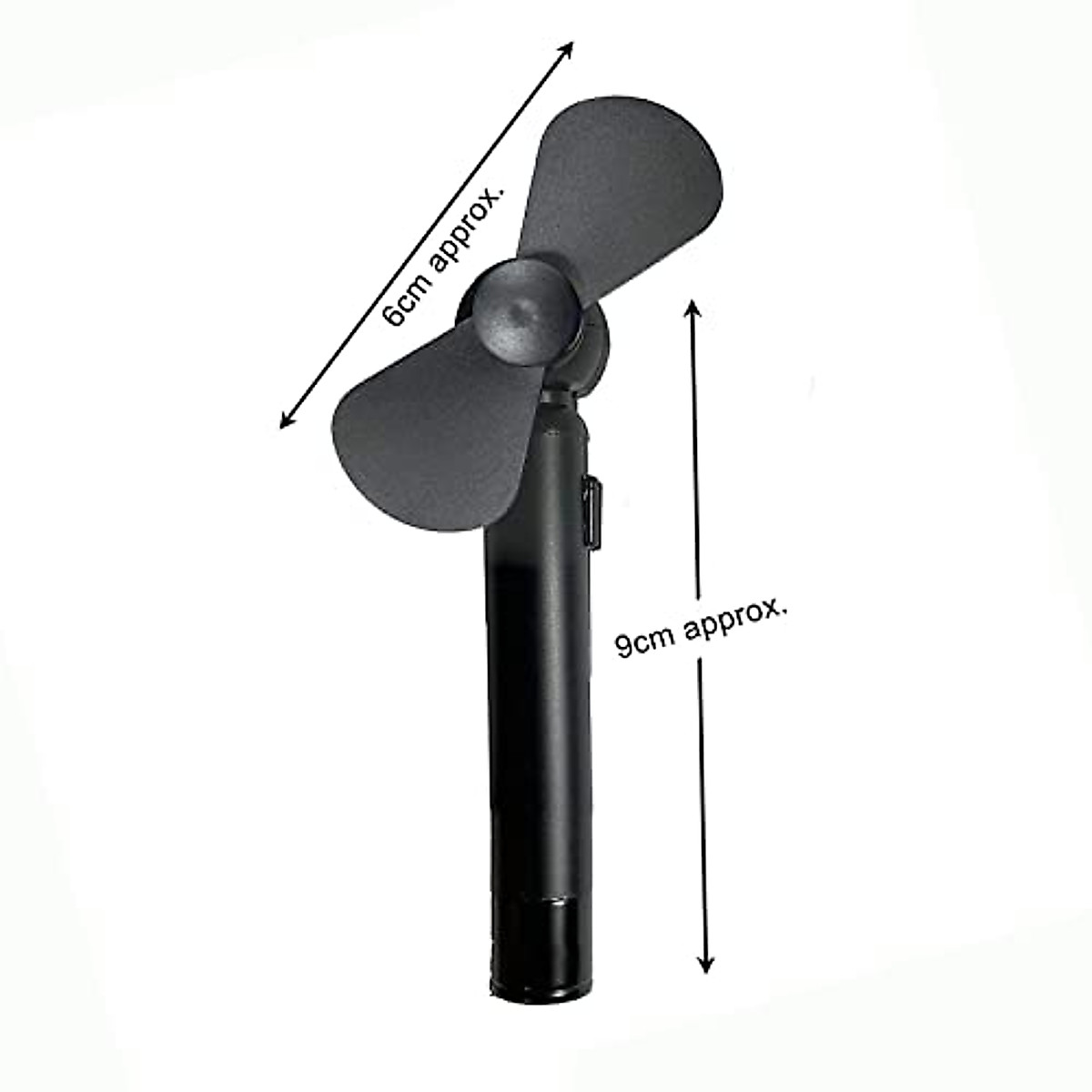 Yacig Mini Portable Pocket Fan,Battery Powered Personal Handheld Fan,Small Quiet Hand Held Fan Little Fan for Men Women Outdoor/Indoor Activities 3.54 X 0.35inch,Black