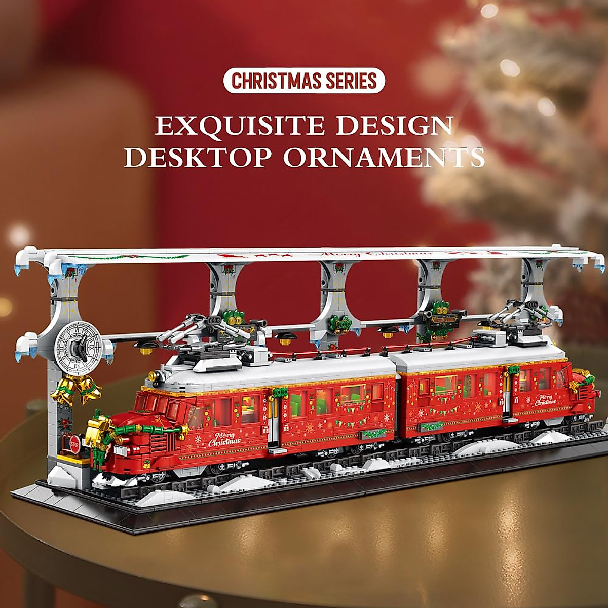 MISINI 66034 Steam Train Building Blocks, 2822 Pcs Train Building Set with Lights, Collectible Christmas elements Steam Locomotive Display Toys kit with Train Tracks, Top Present for Train Lovers
