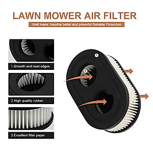 593260 Lawn Mower Air Filter Fit for 593260 798452 334404 Series Engine 550E 500EX 550EX 625 575EX 4247 5432 5432K 09P00 09P702 Lawn Mower Air Filter Mower Series Engine Accessories - 2 Pack