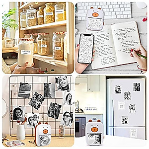 Vickes Mini Printer for iPhone and Android, Wireless Mini Photo Printer Label Printer, Portable Bluetooth Mini Thermal Printer for Printing Label, Journal, Study Note, Compatible with iOS & Android