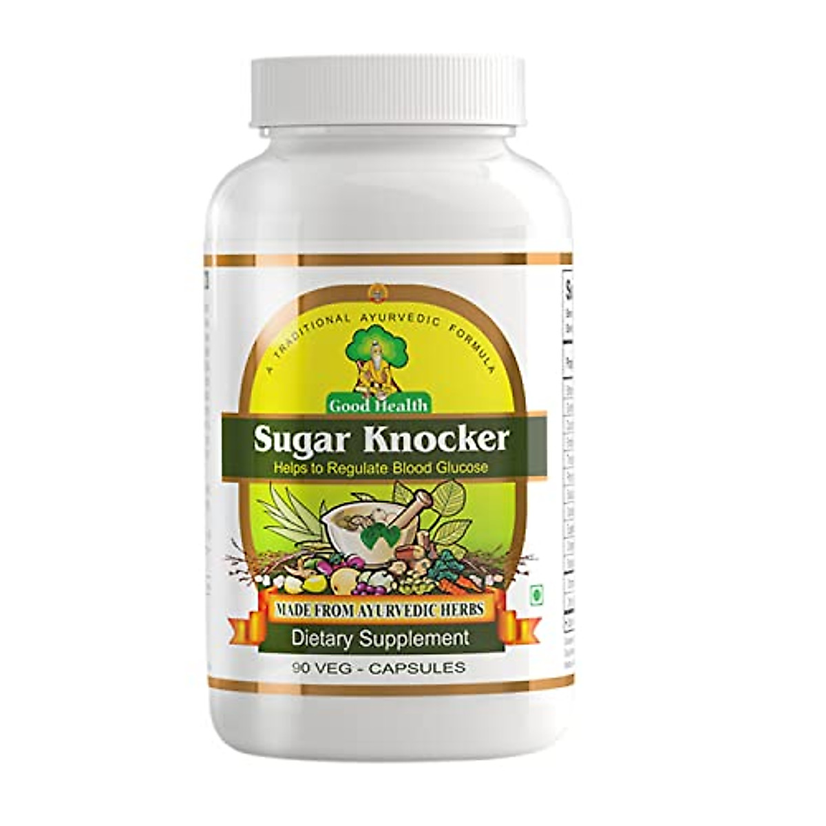 Sugar Knocker - Herbal Supplement - Pack of 1 (90 Veg Capsule)