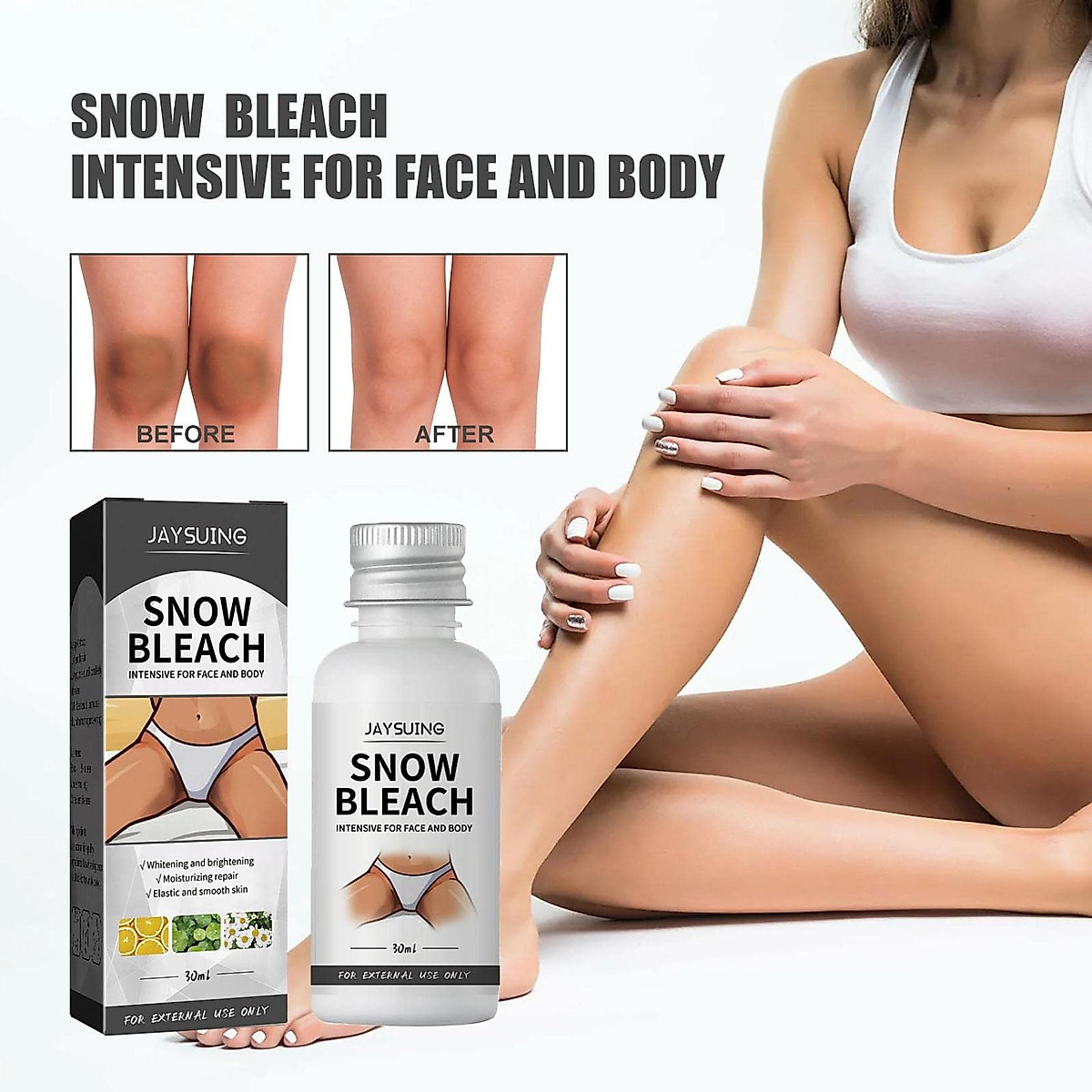 APEXFWDT Snow Bleach Cream for Private Part Underarm Whitening, Dark Spot Corrector Cream, Face and Body Skin Lightening Bleaching Cream for Intimate Areas Brightening (1PCS) ,1 Fl Oz (Pack of 1) ,1
