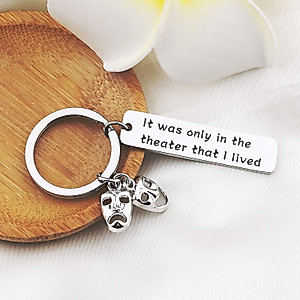 bobauna Theatre gift Theater Keychain Tragedy and Comedy Jewelry Gift (Theater Keychain)