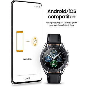 Samsung Galaxy Watch3 GPS Smartwatch 45mm, Mystic Silver (Renewed)