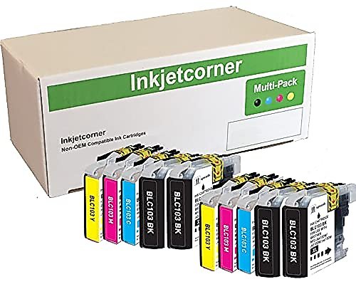 Inkjetcorner Compatible Ink Cartridges Replacement for LC103 LC103XL (4 Black, 2 Cyan, 2 Magenta, 2 Yellow, 10-Pack)