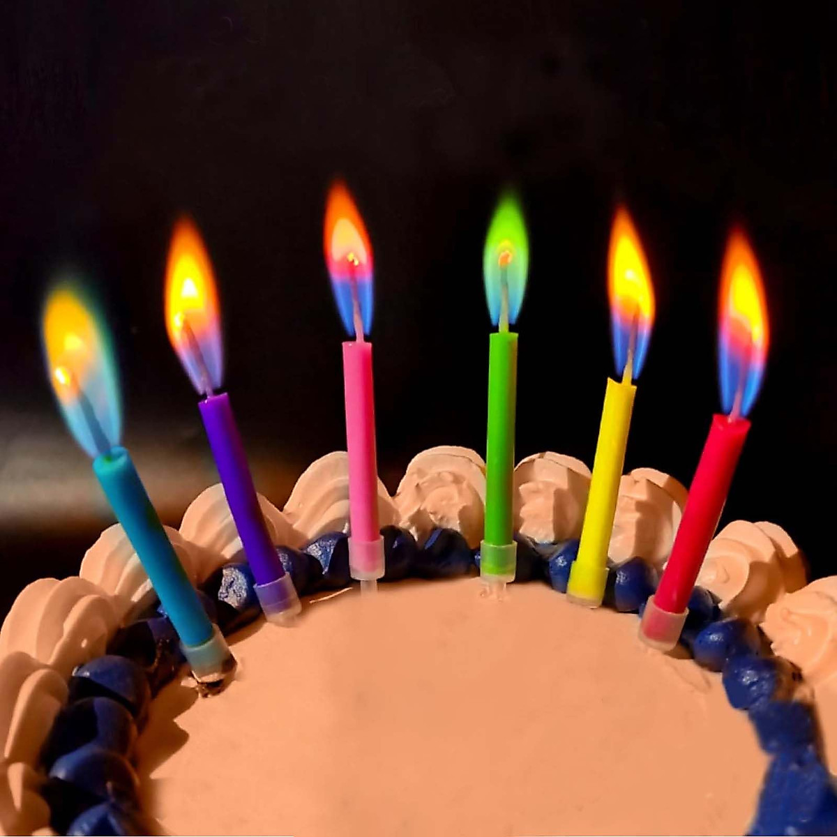 Birthday Cake Candles Happy Birthday Candles Colorful Candles Holders Included (Colorful, 12)