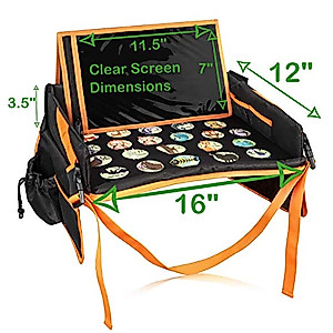 Kids Travel Tray for Toddler Car Seat | Toddler Car Seat Tray Organizer | Large ipad Holder A Road Trip Essential | Soft Padding, Waterproof, Food & Snack Lap Tray Carseat, Stroller, and High Chair
