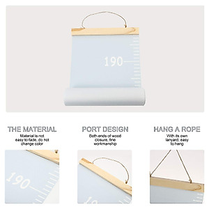 NUOBESTY Baby Growth Chart Canvas Height Measurement Ruler Hanging Ruler Decor for Kids Children Room Nursery Wall Decoration Random Style