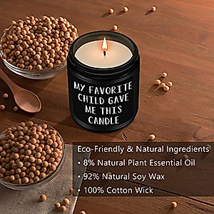 Gifts for Dad, Dad Gifts from Daughter Son, Birthday Gifts for Dad Grandpa, Fathers Day Thanksgiving Christmas Gifts for Dad Who Wants Nothing-My Favorite Child Gave Me This Candle(Black, Sandalwood)