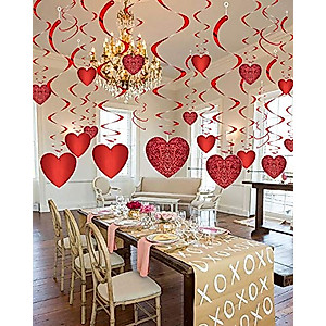 Valentine Decorations Hanging Swirls Valentines Day Decorations Wedding Anniversary Decorations Pack of 30 Hanging Heart Swirls Valentines Decorations Valentines Day Decor Valentines Day Hanging Decor