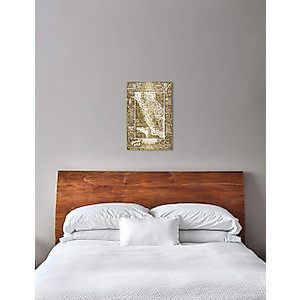The Oliver Gal Artist Co. Maps Wall Art Canvas Prints 'Map of California for Cyclers Gold'