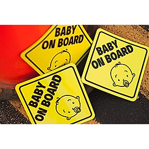Babypop! Baby on Board Sticker for Cars (Magnetic) - Baby on Board Magnet for Car, Baby on Board Sign - Reflective Safety 2 Pack