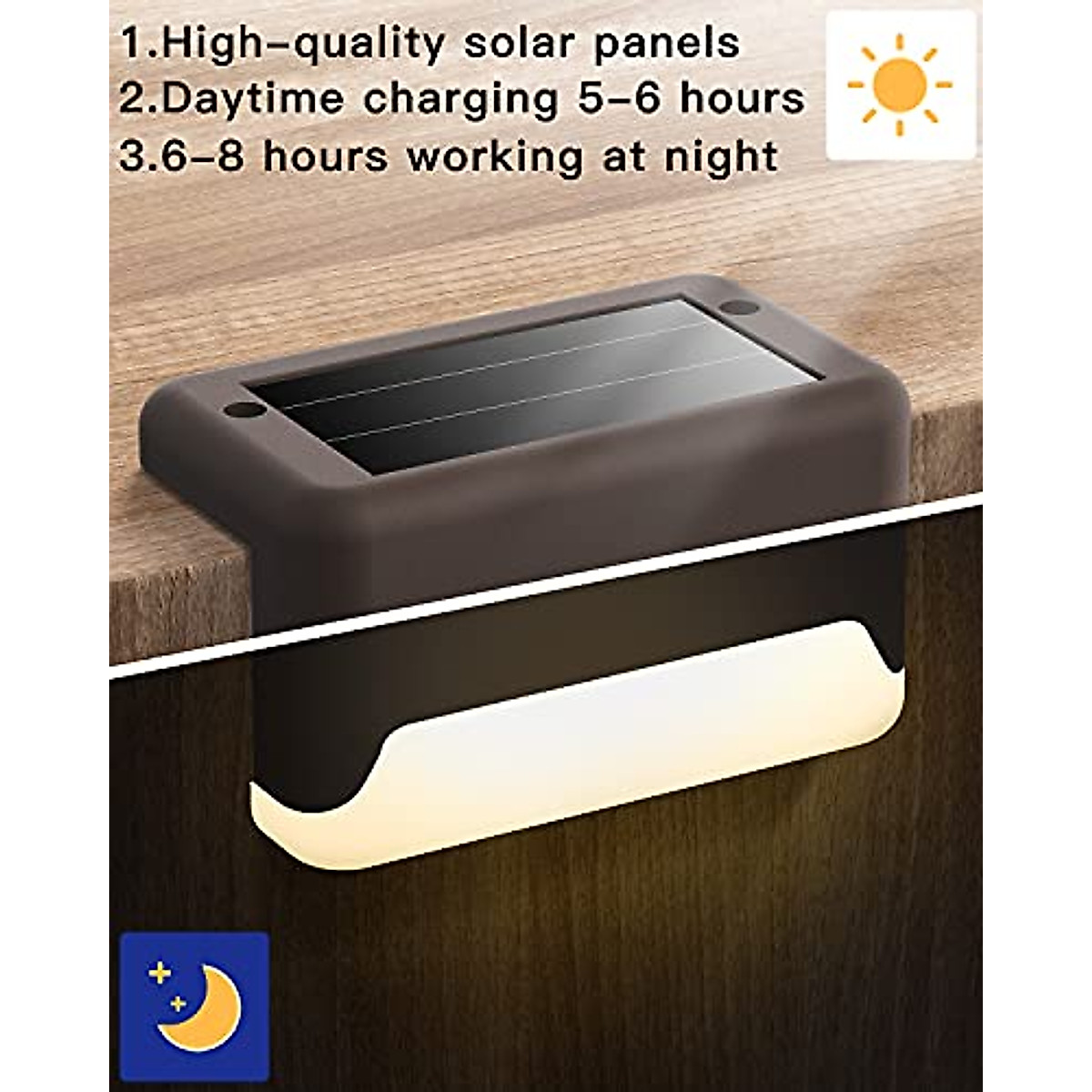 BLEAKTEIR 16Pack Solar Deck Lights LED Step Fence Lights Indoor/Outdoor Waterproof Stair Lights Motion Sensor Wireless Battery Operated Use for Wall, Patio, Garden, Yard and Driveway etc(Warm White)