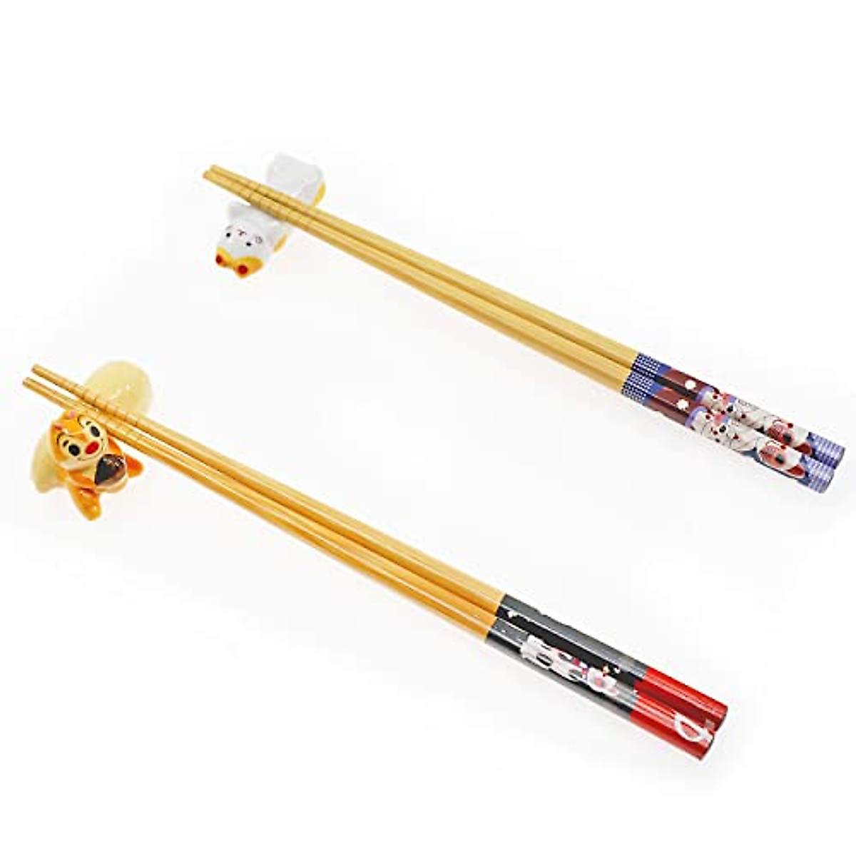 NaiHey Cute Cat Ceramics Chopsticks Rests Japanese Style chopstick holder Dinner Spoon Knife Fork Chopsticks Stand Rest Rack Kawaii Squirrels (Set of 4)