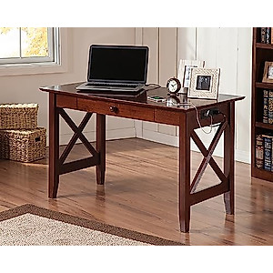AFI Lexi Desk with Drawer and Charging Station, Walnut
