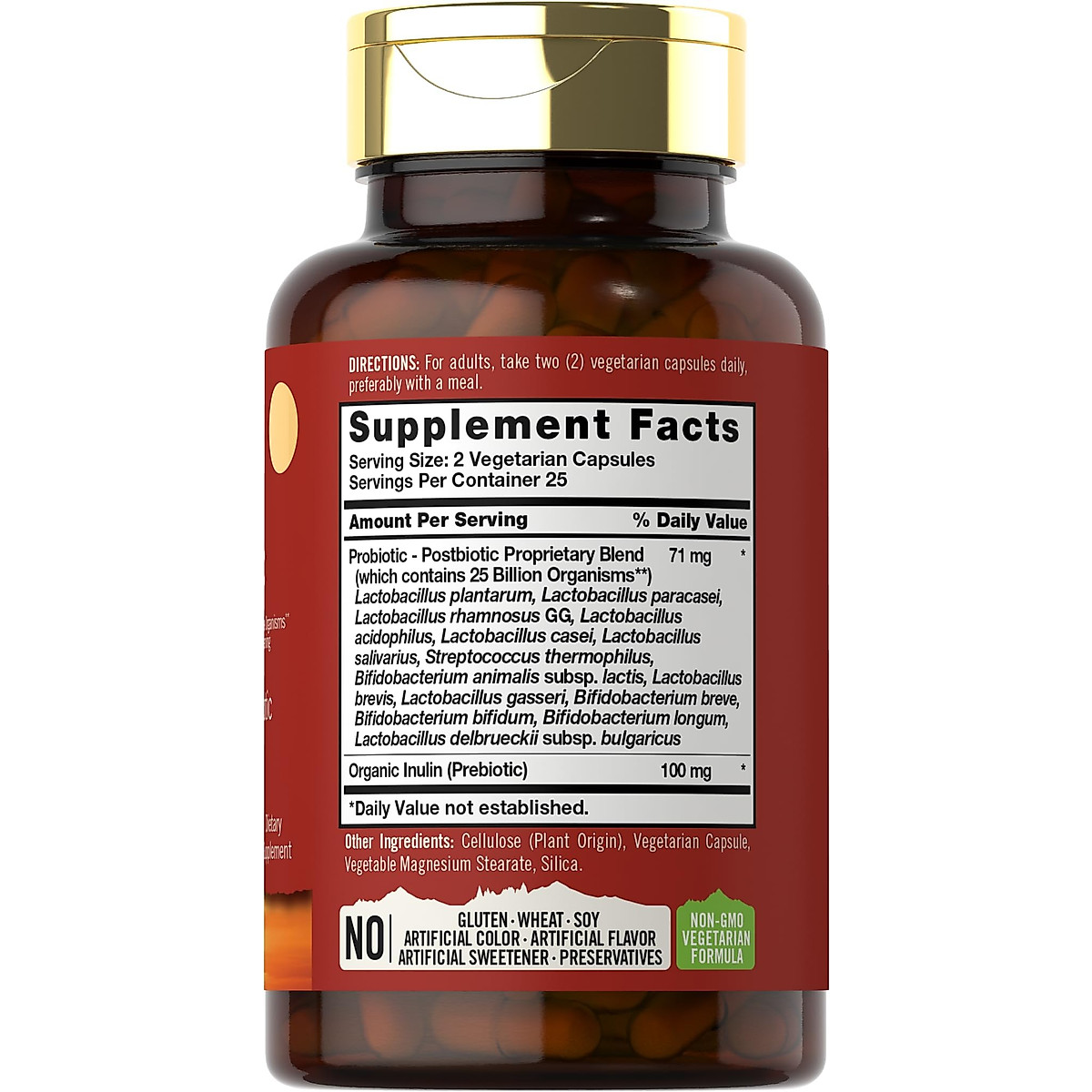 Carlyle Prebiotic, Probiotic & Postbiotic | 25 Billion CFU | 50 Powder Pills | Men and Women's Digestive Health | Vegetarian and Non-GMO Supplement