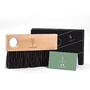 Soulhand Coffee Cleaning Brush Coffee Bar Brush Espresso Grinder Brush Tools Characteristic Hole Design Natural Boar Bristles Wooden Handle Cleaning Tools for Barista Home Kitchen