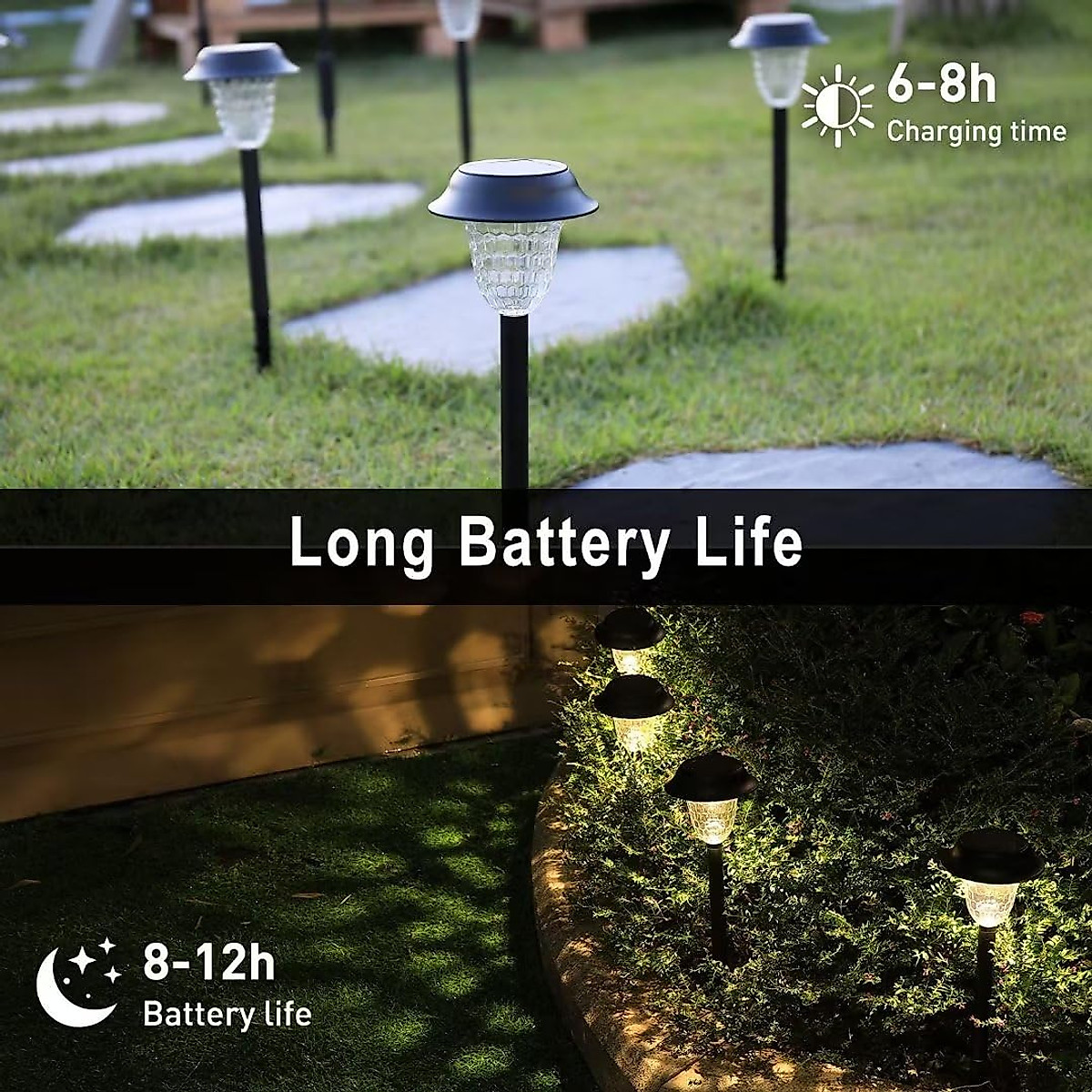 oditton Solar Landscape Lights, Solar Light, 1 Pack - Solar Spotlight, Solar Pathway Lights - Waterproof IP66, 3 Lighting Modes Super Bright LED for Outdoor Garden, Patio, and Backyard