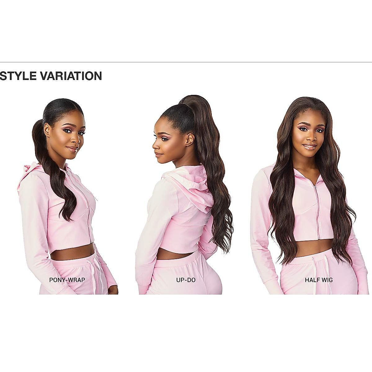 Sensationnel Synthetic Instant Up & Down Pony Wrap Half Wig - UD 4 (1B Off Black)