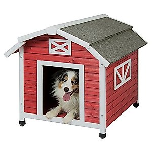 Petmate Precision Pet Barn Dog House for Large Dogs, Old Red