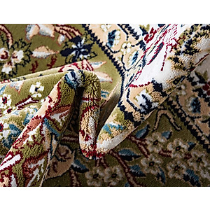 Unique Loom Narenj Collection Area Rug - Bristol (5' 3" x 8' Rectangle, Green/ Ivory)