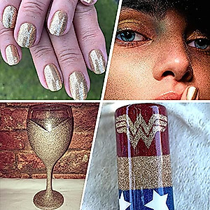 Metallic Fine Glitter, 150g Multipurpose Extra Fine Craft Glitter for Resin Arts and Crafts, Body Nail Art Eye Face Hair, Holographic Glitter for Epoxy Tumbler, Slime Making (Light Gold)