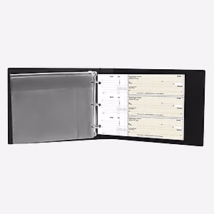 3 Rings Business Check Binder for 3 on a Page Checks, Fit 3 & 9 Holes Check (9" x 13")