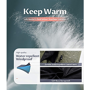 CREATMO US Women's Hooded Puffer Jacket Water-Resistant Insulated Quilted Coat Army Green XL