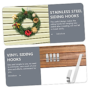 MAGICLULU 4 Pcs Vinyl Siding Hanging Hooks Heavy Duty Clothes Hanger Flat Skillet Pot Holders Outdoor Planter Pots Vinyl Siding Hooks for Hanging Plant Pots Outdoor Flower Pot Metal Hook Hat