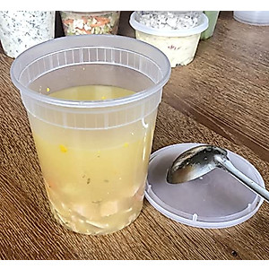 4U'LIFE Microwavable Translucent Plastic Deli Container and Lid Combo Pack (32 OZ (PACK OF 8))