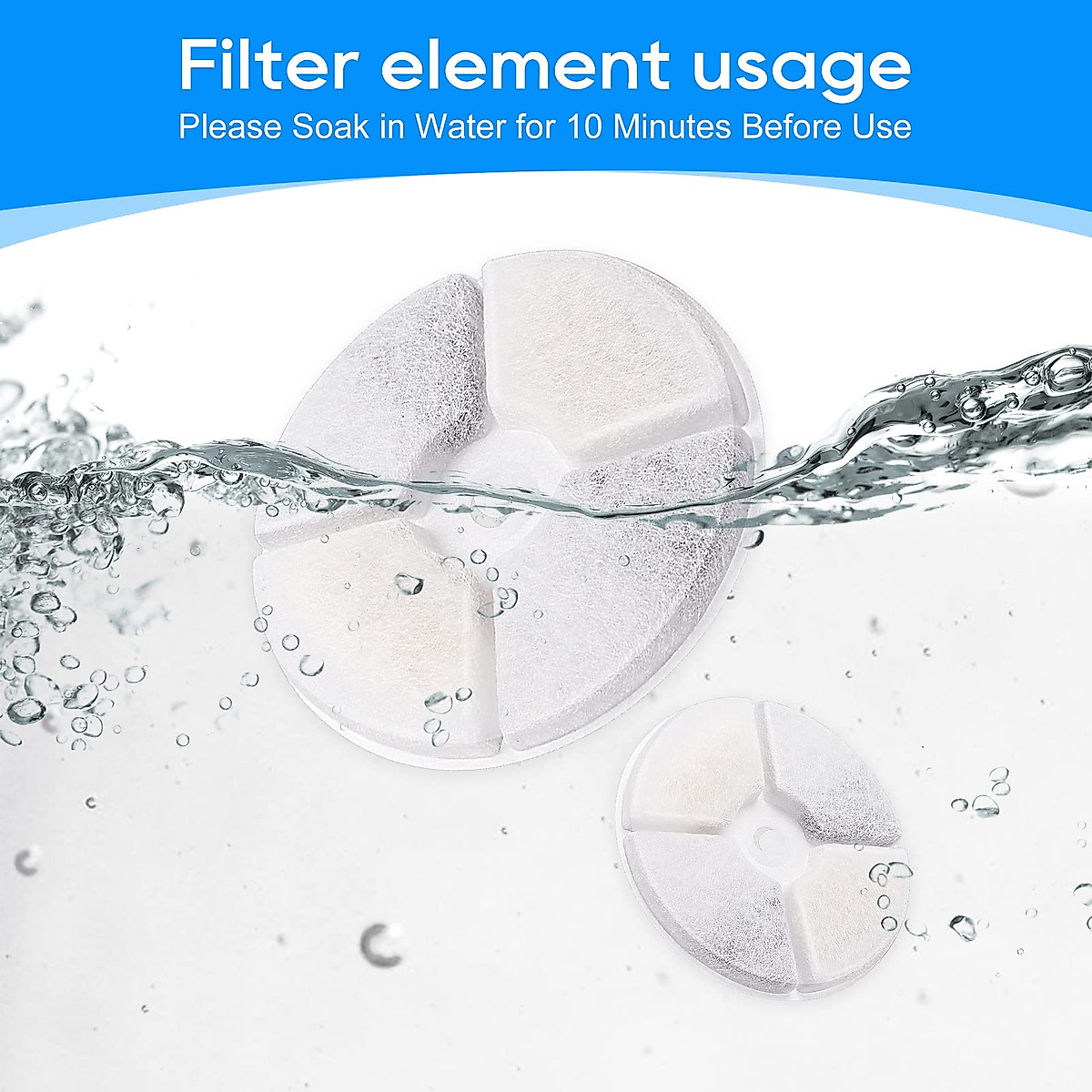 MyfatBOSS Cat Water Fountain Filter, 16 Pack Pet Fountain Filters, Pet Fountain Filter Replacement, Cat Water Filter Replacement for Pet Water Fountain