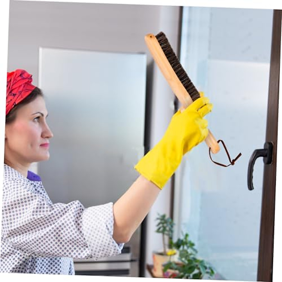 KICHOUSE Dust Brush Cleaning Scrub Brush Whisk Broom Handheld Broom Wooden Handle Cleaning Brush Clothes Brush Hand Broom Hand Brush Upholstery Brush Hat Brush Furniture Brush Horsehair