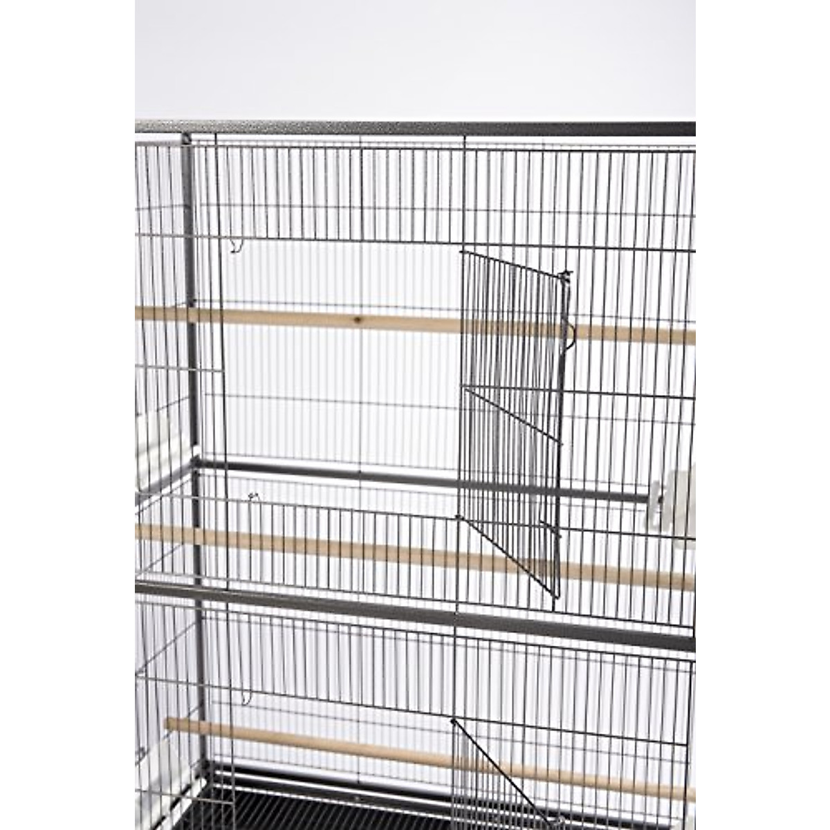 Prevue Pet Products Wrought Iron Flight Cage with Stand, Large Birdcage for Pets, Metal Cage Standing Birdcage, Black Hammertone Finish