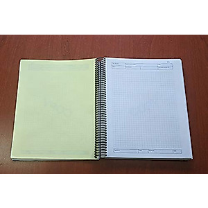 Student Lab Notebook (100 duplicate page sets): grid-based carbonless sheets with smooth coil spiral binding